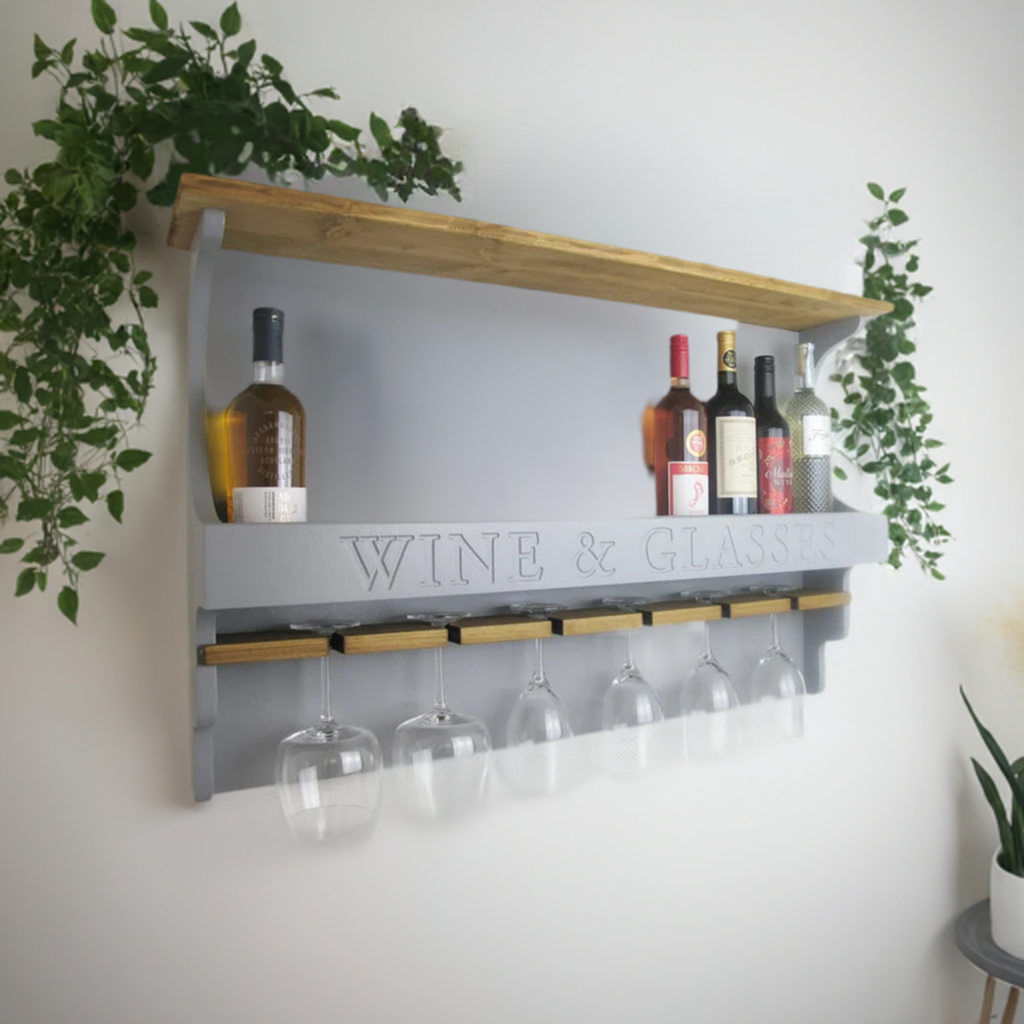 Personalised Wall Wine -Cocktail Rack – Mac and Lilly